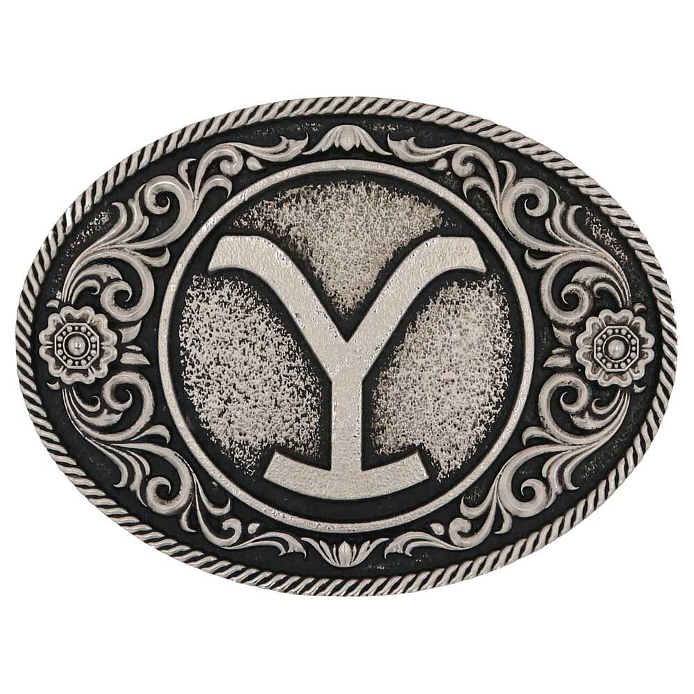 Montana Silversmiths Yellowstone Y Floral Filigree Belt Buckle | Bass ...